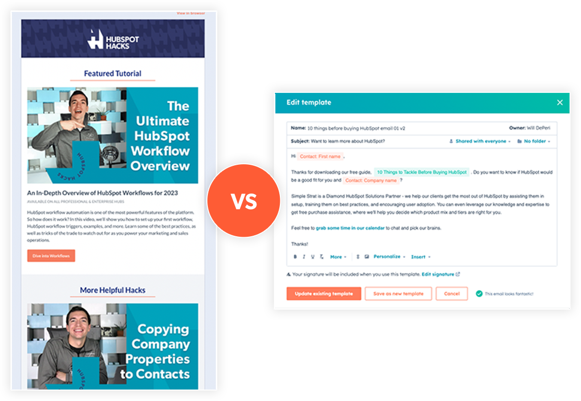 When to Use Marketing Emails versus Sales Emails in HubSpot